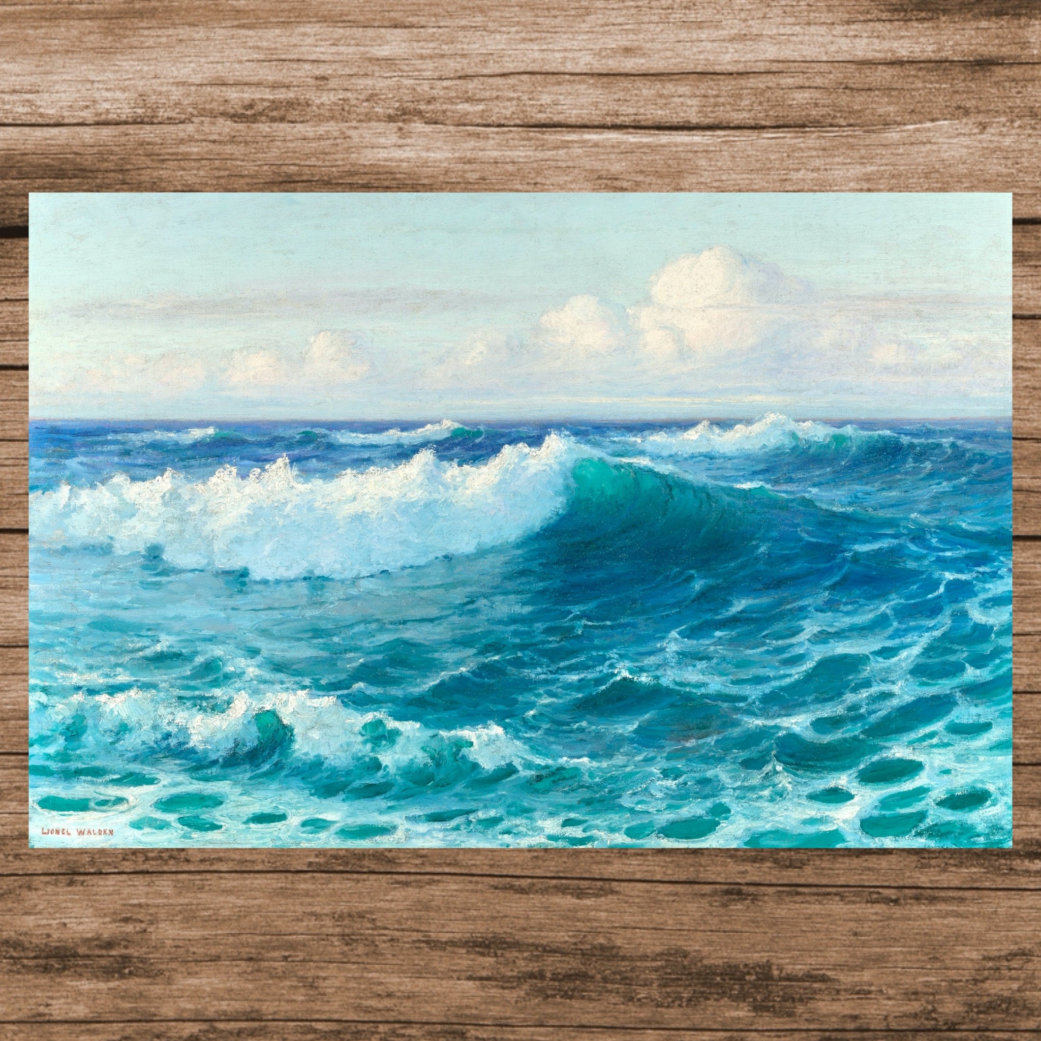 Turquoise Waves, Ocean Waves Art Print, Blue Ocean Art, High Quality ...