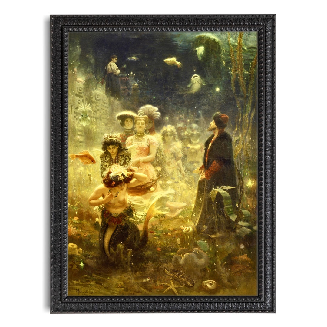19th Century Undersea Fantasy Art, Antique Mermaid Art Print, Sadko ...
