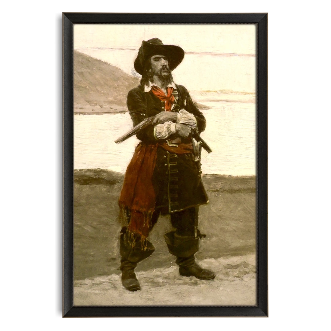 Vintage Pirate Illustration Art Print, Howard Pyle, Buccaneer, Pirate ...