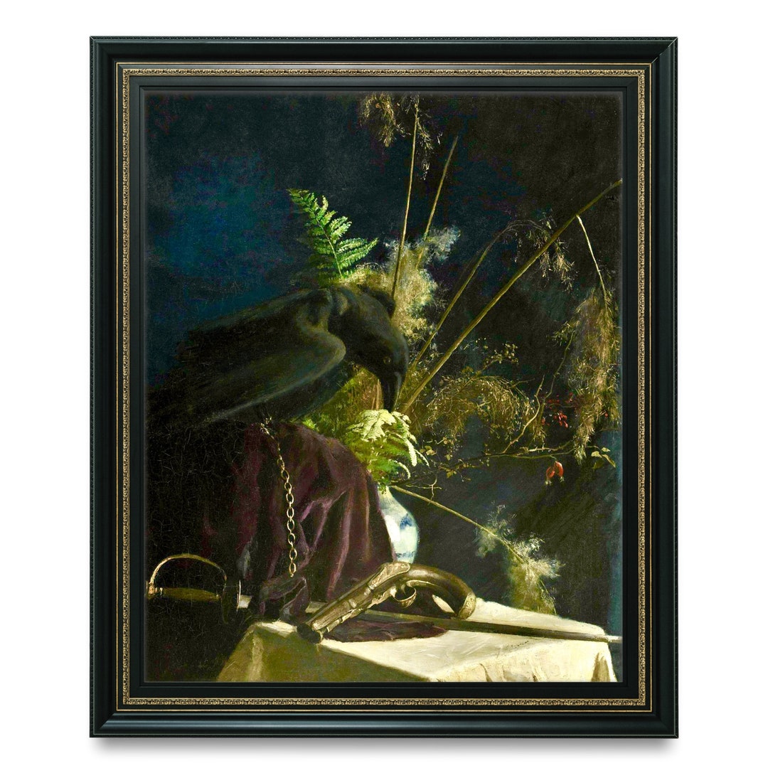 Dark Macabre Still Life With Raven, Gun, and Sword, Cool Creepy ...