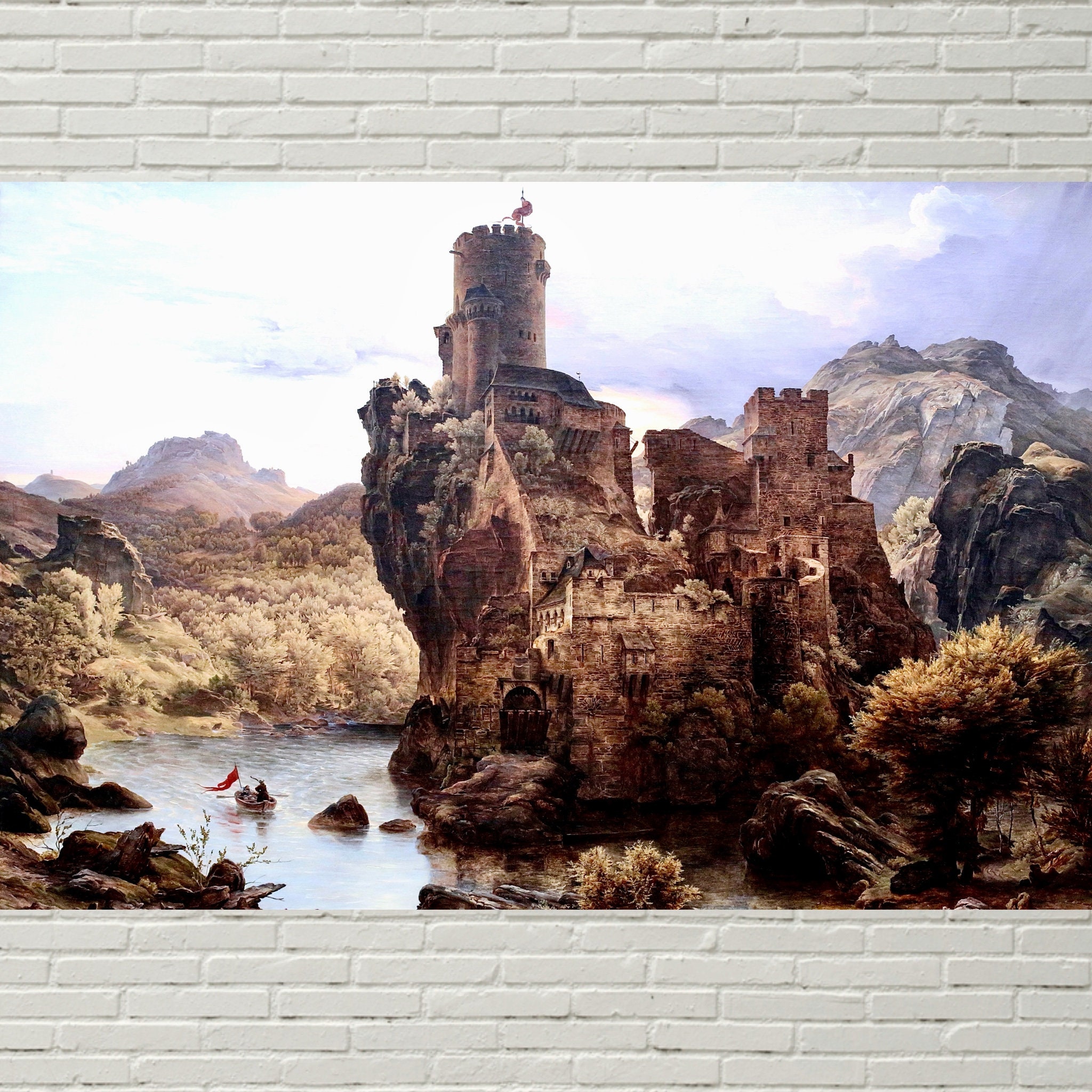 Medieval Fantasy Castle Painting, Fine Art Print, Castle Art, Antique ...