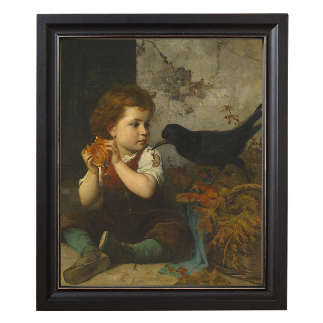 Crow With Gift, Victorian Crow Painting, High Quality Art Print, Crow ...