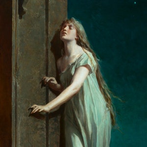 Vintage Antique Art Woman Sleepwalking, Somnambulant, Maximilian Pirner ...