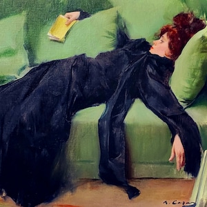 Decadent Young Woman. After the Dance, Ramon Casas, High Quality Art ...