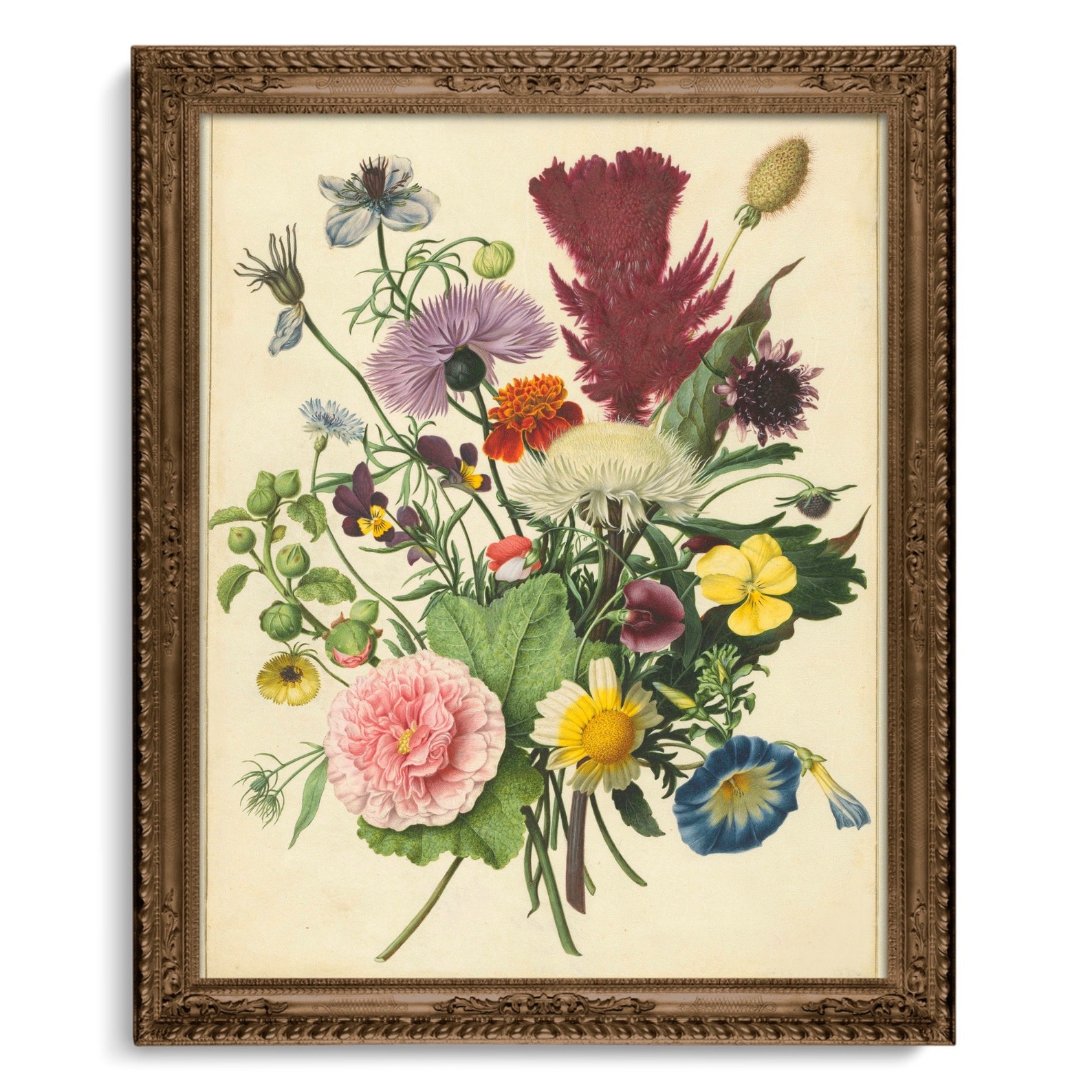 Renaissance Flowers Still-life, Bouquet With Garden Flowers, Shabby ...