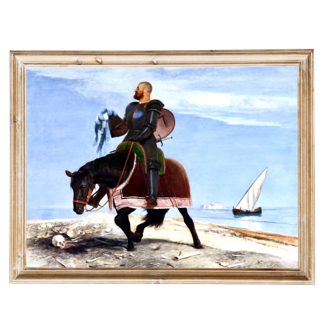 The Adventurer, Medieval Knight Painting, Arnold Bocklin, High Quality ...