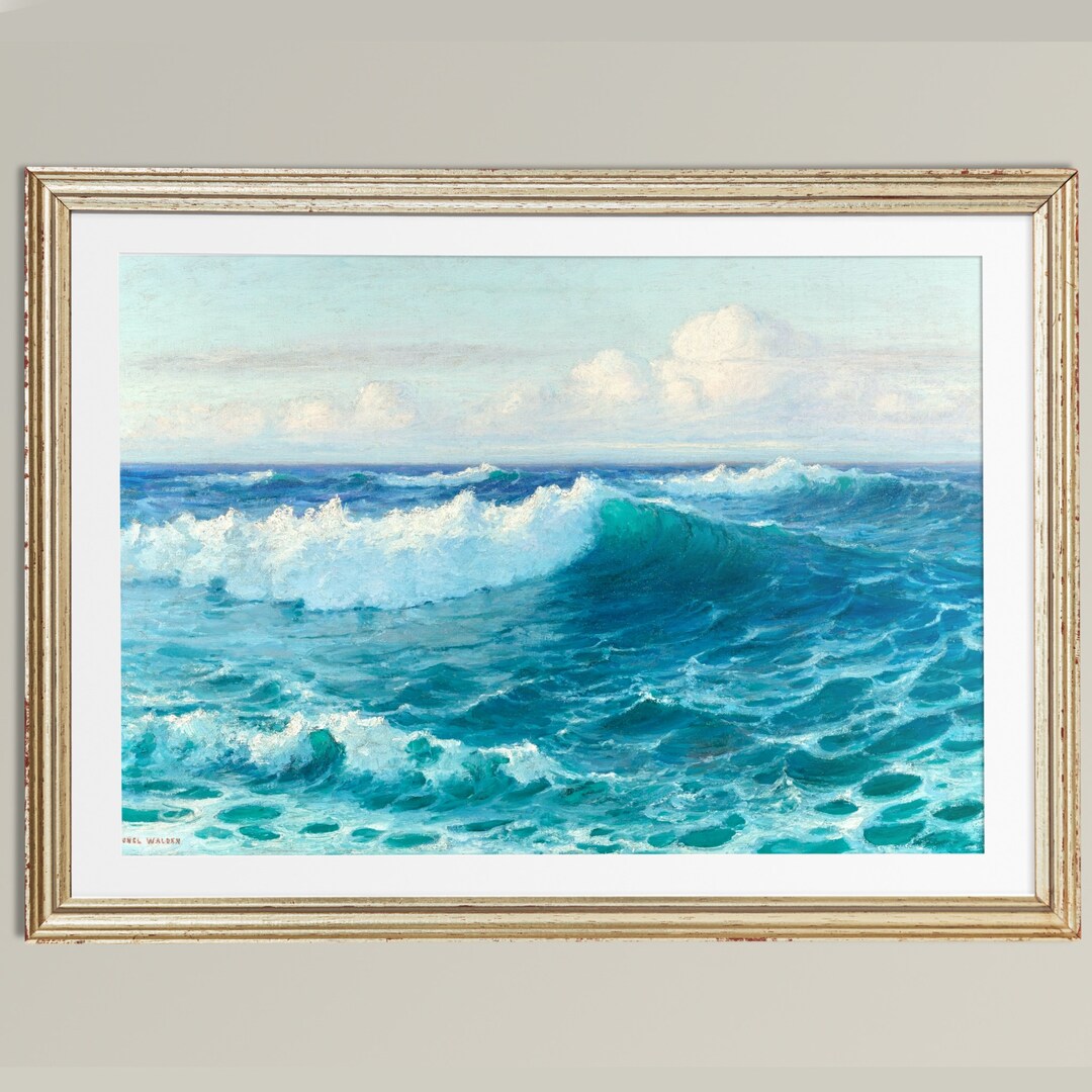 Turquoise Waves, Ocean Waves Art Print, Blue Ocean Art, High Quality ...
