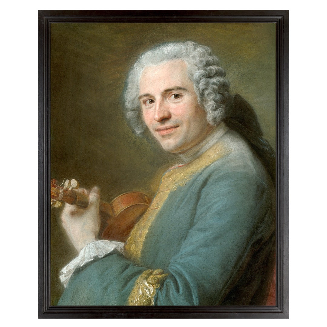 Rococo Portrait Very Handsome Man With Powdered Wig, Antique Male ...