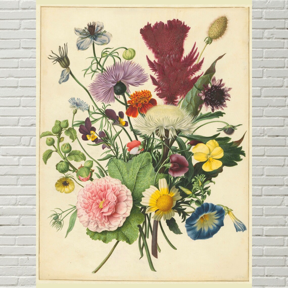 Renaissance Flowers Still-life, Bouquet With Garden Flowers, Shabby ...