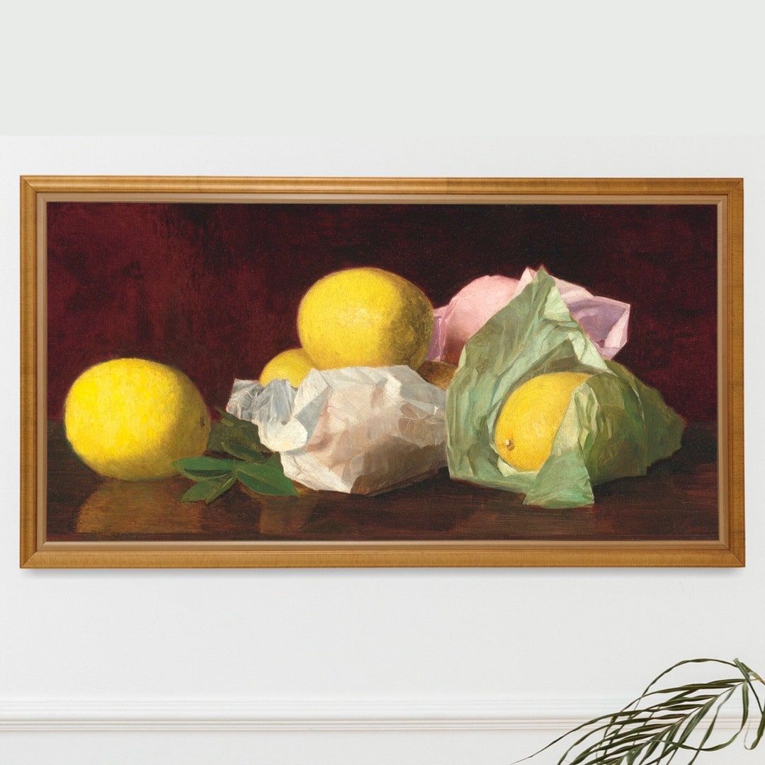 Florida Lemons Antique Reproduction Still Life, Lemon Painting, High ...