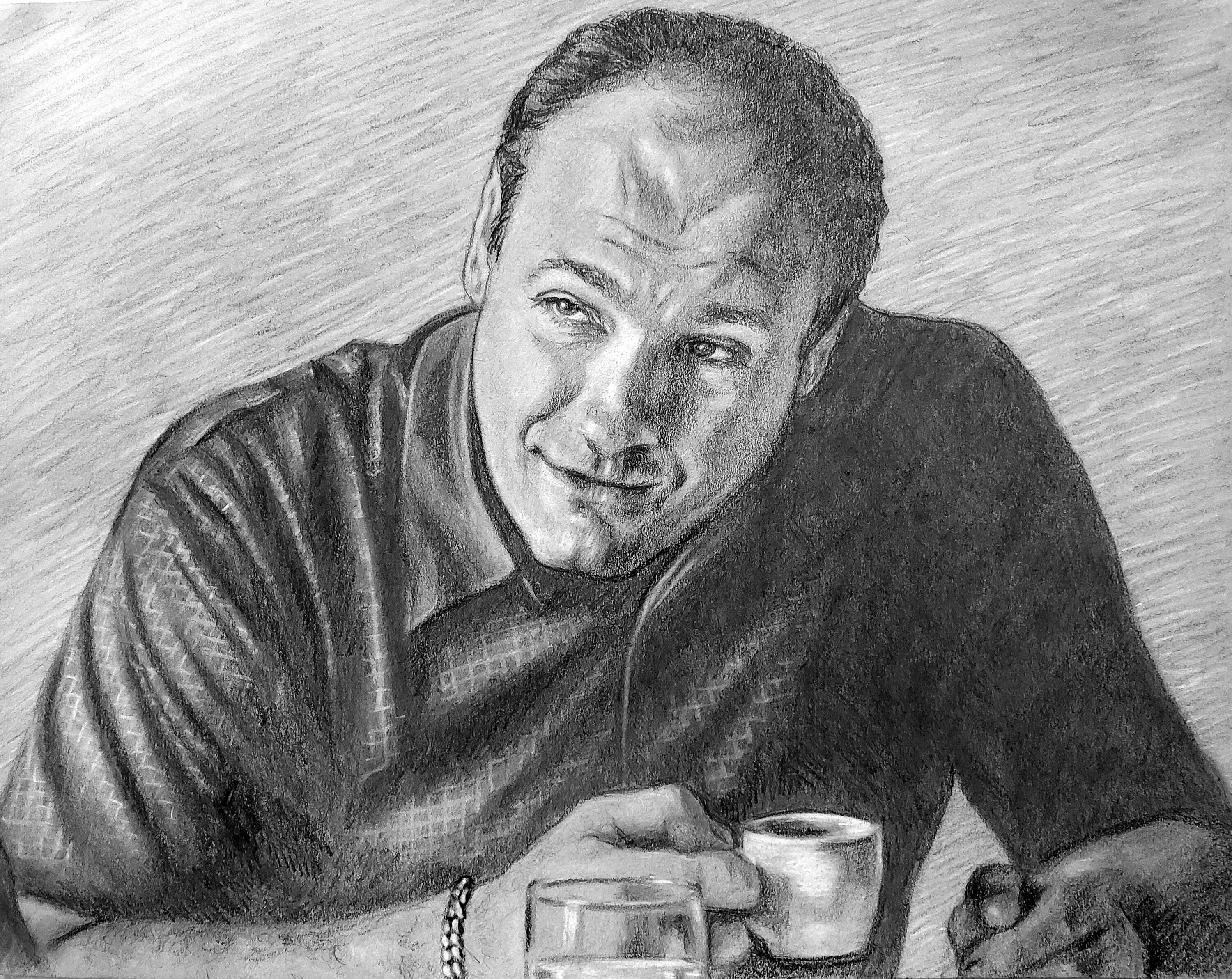 James Gandolfini Sopranos Black And White
