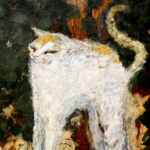 Le Chat Blanc, Pierre Bonnard 19th Century Cat Art, White Cat With Long ...