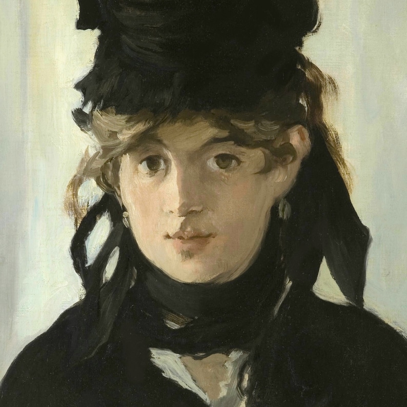 Victorian Portrait Woman in Black Impressionist Edouard - Etsy