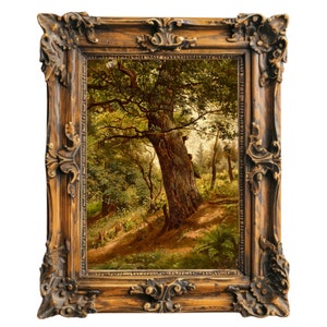 Study of a Tree, Painting of a Large Old Tree, Woodland Art Print ...