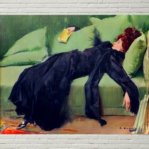 Decadent Young Woman. After the Dance, Ramon Casas, High Quality Art ...