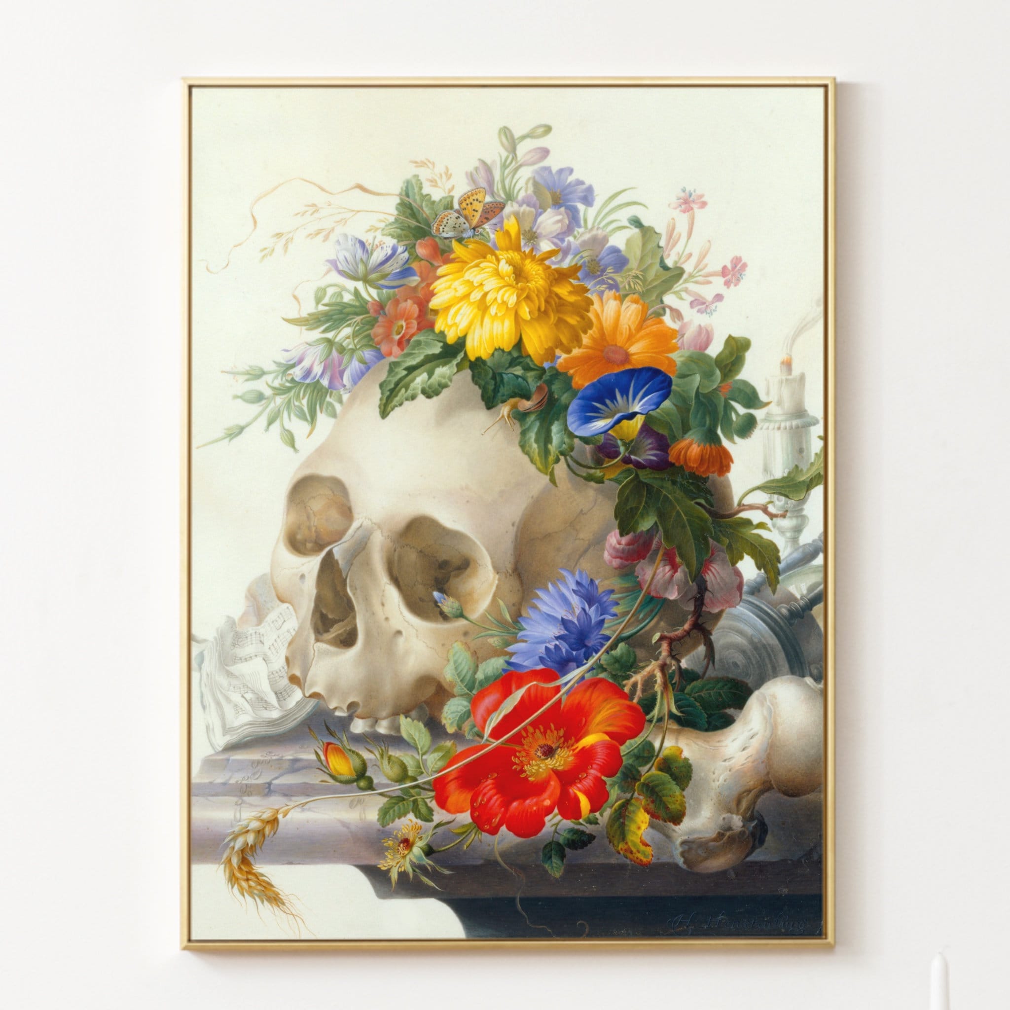 Skulls And Flowers Painting