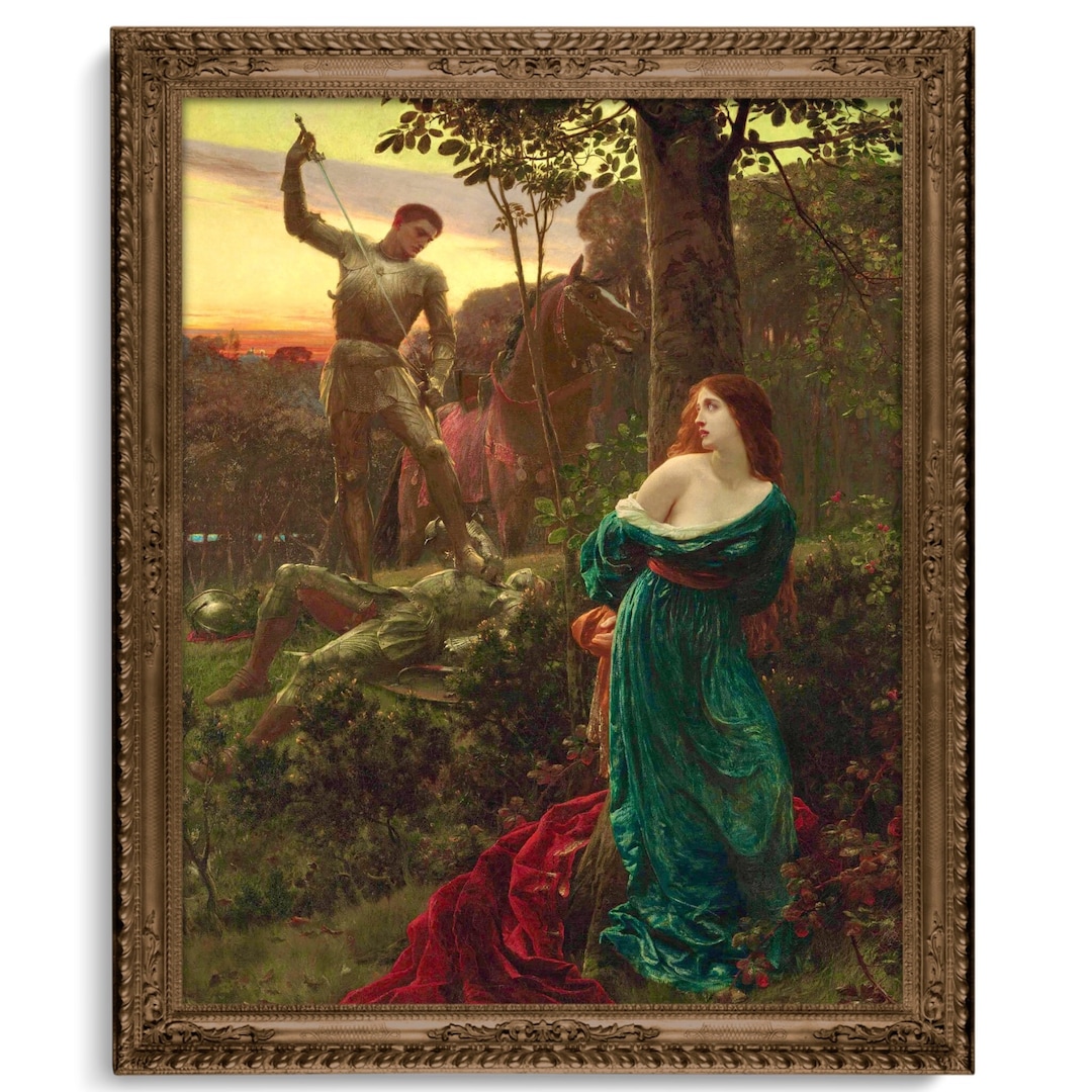 Chivalry Art Print, Frank Dicksee Painting, Knight Rescuing Damsel ...