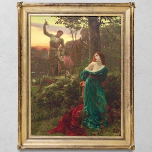 Chivalry Art Print, Frank Dicksee Painting, Knight Rescuing Damsel ...
