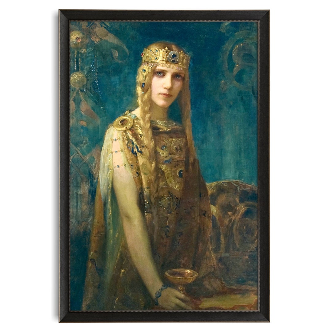 Isolde, the Celt Princess, Art Deco Art Print, Art Nouveau, Celtic ...