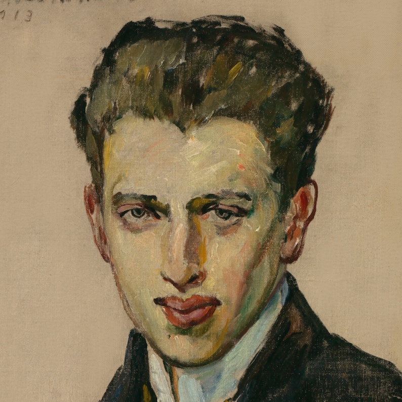 Edwardian Portrait of a Young Man, Impressionist Painting, High Quality ...