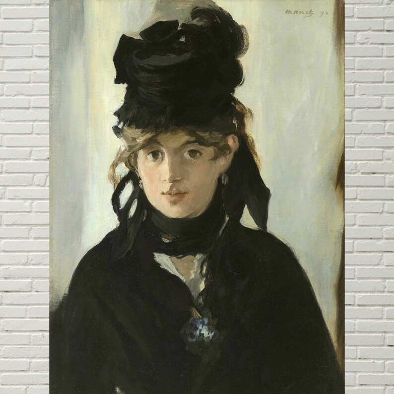 Victorian Portrait Woman in Black Impressionist Edouard - Etsy