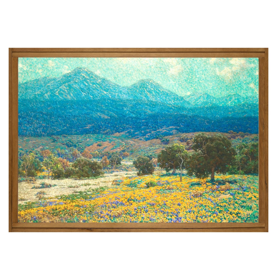 Vintage California Landscape, Colorful Impressionist Painting ...