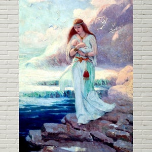 A Viking Mother, Vintage Art, Viking Art Print, Frank Leonard Stick ...