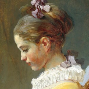 Girl in a Yellow Dress Reading a Book, High Quality Fine Art Print ...