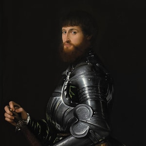 Knight in Armor Renaissance Painting, Handsome Man in Suit of Armour ...