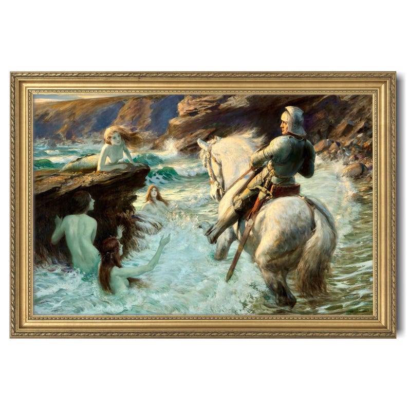 The Enchanted Shore, Mermaid Art, Knight in Armor on Horseback ...