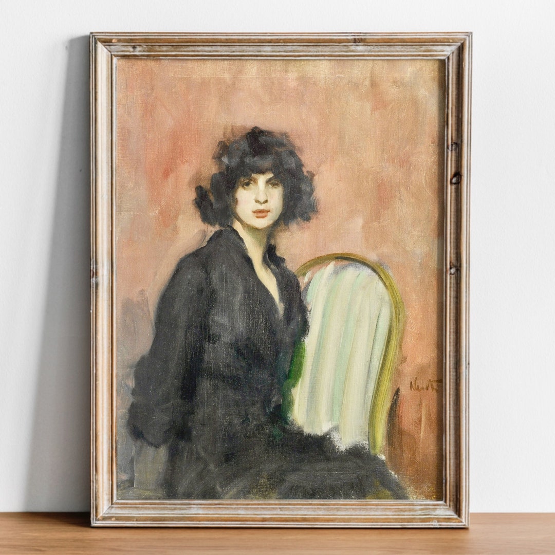 Portrait of a Lady, Beautiful Italian Woman, Impressionist Painting ...