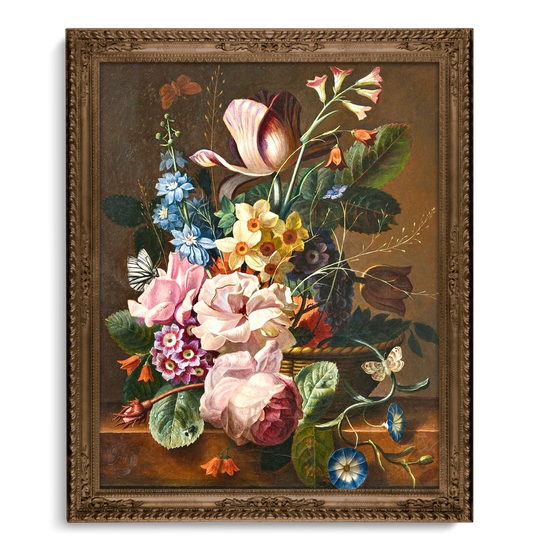 18th Century Still Life With Roses, Flowers, Spring Bulbs, High Quality ...