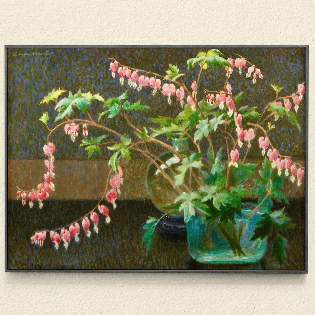 Bleeding Heart Still Life, Pink Flower Art, Garden Flowers, Vintage ...