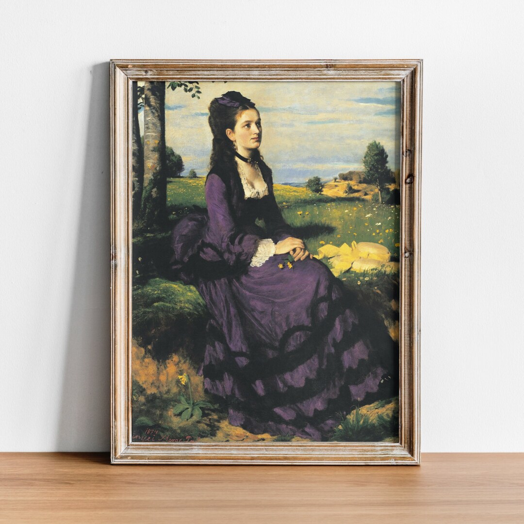 Lady in Violet, Pal Szinyei Merse, High Quality Fine Art Print, A ...