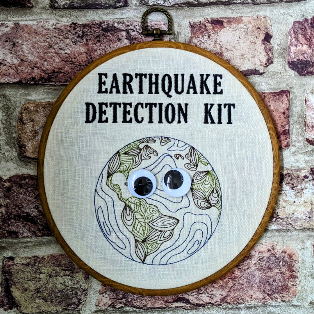 Earthquake Detection Kit. Machine Embroidered 8 Hoop - Etsy Earthquake Detection Kit. Machine Embroidered 8 Hoop - Etsy