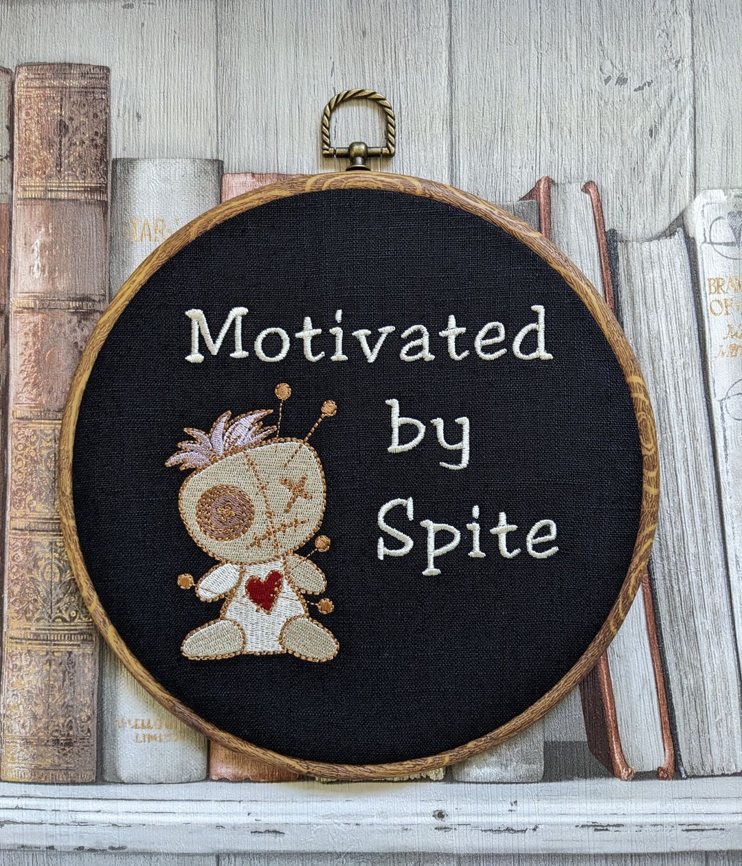 Motivated by Spite. Machine Embroidery 8" Hoop. Vintage Embroidery Art ...