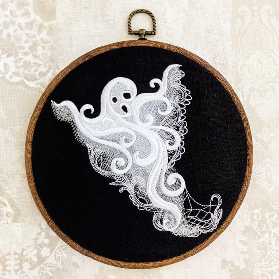 Lace Ghost Embroidery Art. Machine Embroidery 8 Hoop. - Etsy
