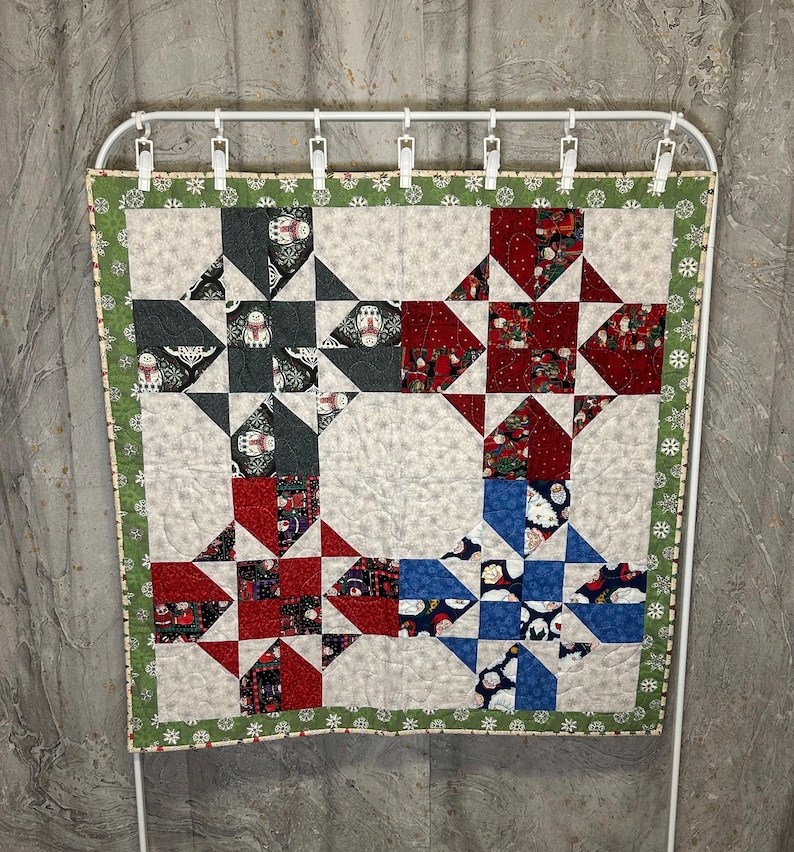 Christmas 4 Patch Star Quilted Wall Hanging - Etsy