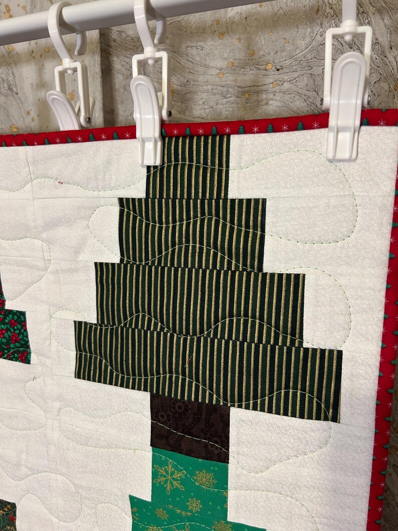 Christmas Trees Quilted Wall Hanging Etsy
