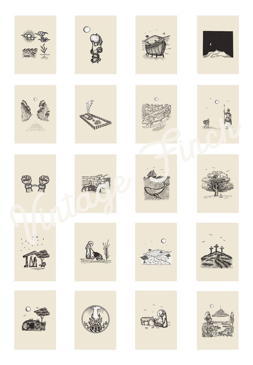 Creation & Redemption Package - Set of 20 - 12x18 - Digital Prints ...
