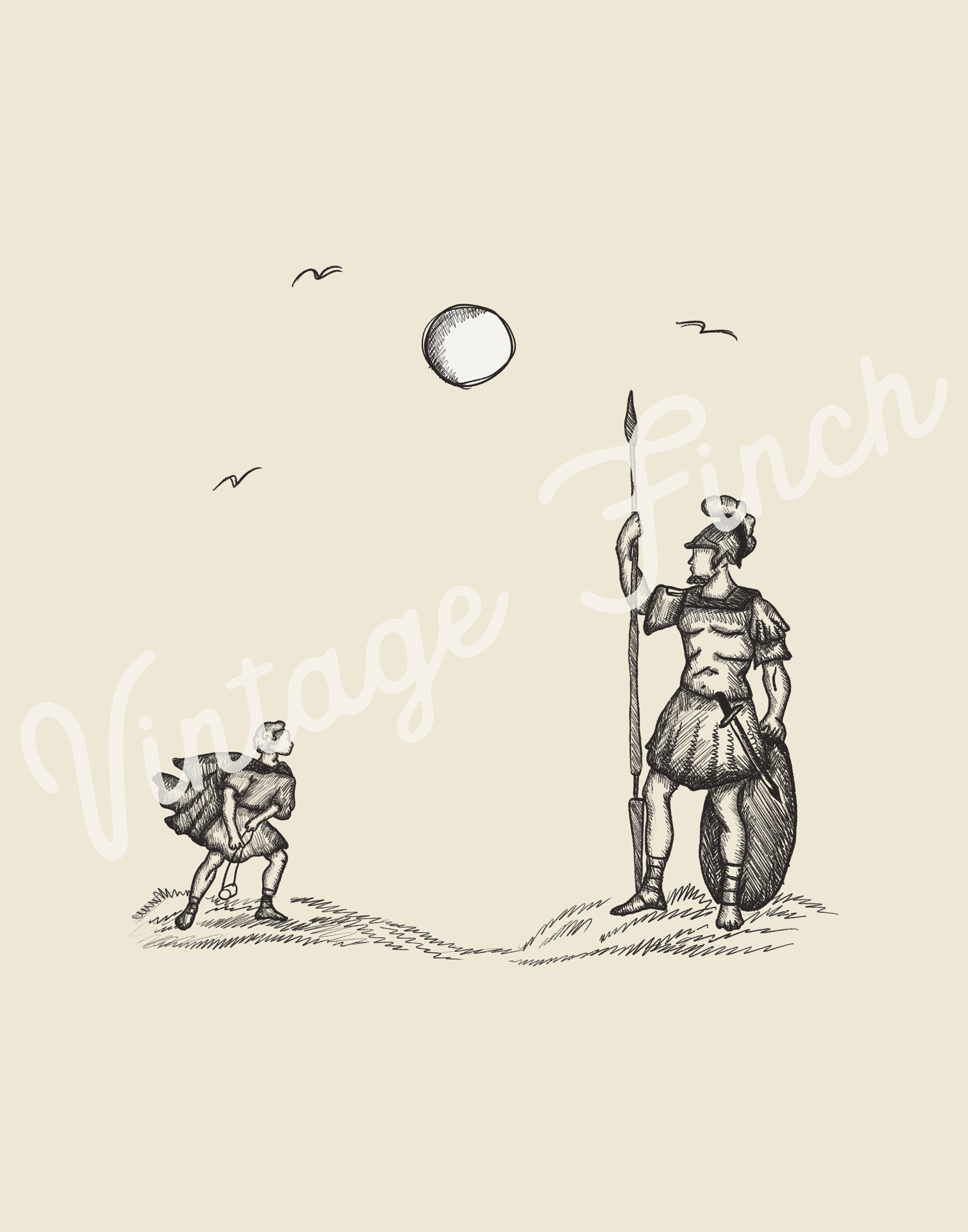 David and Goliath Wall Print Gospel Prints Biblical Image Digital Print ...