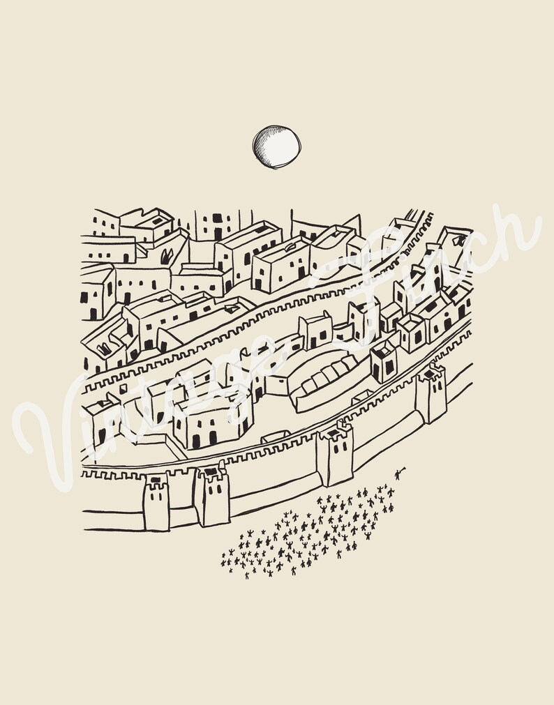 Fall of Jericho Wall Print - Joshua Wall Print - Gospel Prints ...