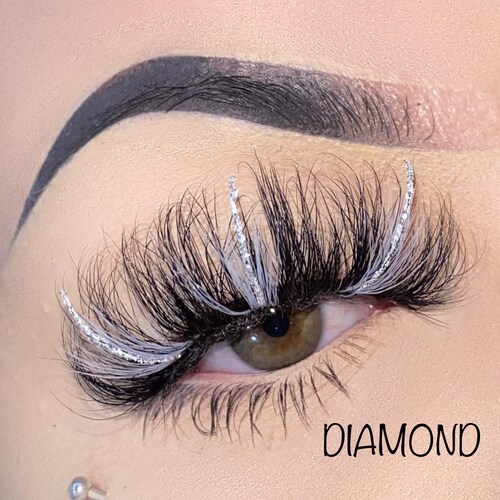 SUGARBABY Silver Glitter Color Lashes White Color Lashes - Etsy