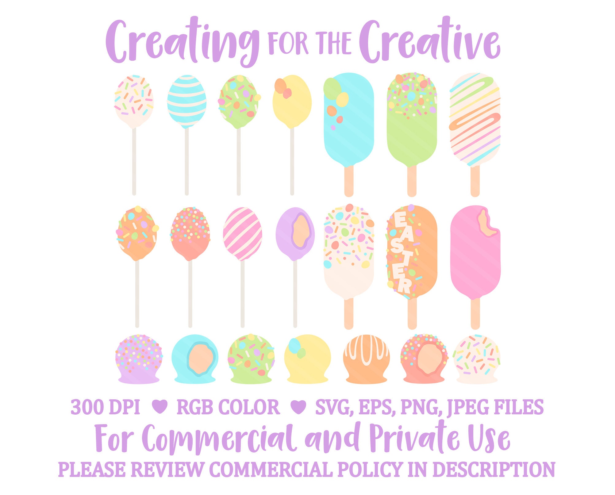 Easter Cake Pop SVG Clipart Easter Egg Peep Spring Cakesicle Cake ...