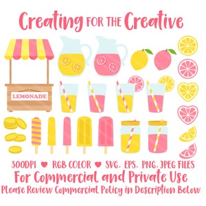 Pink Lemonade Stand SVG Clipart Lemon Citrus Summer Cocktail Drink Pink ...