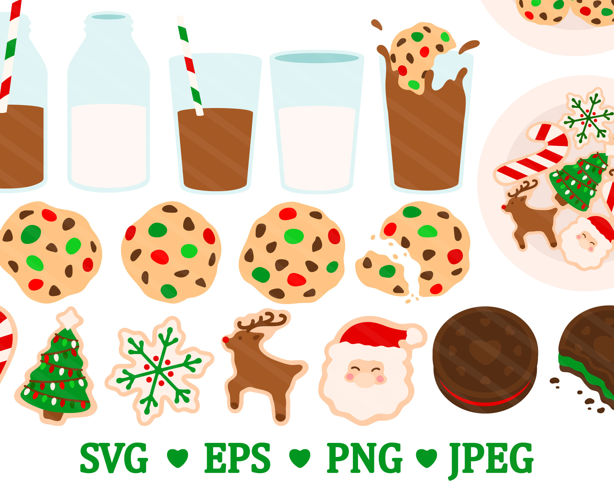 Christmas Cookies And Milk Clip Art