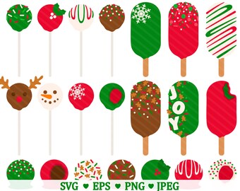 Cake Pop Christmas Clip Art - Etsy
