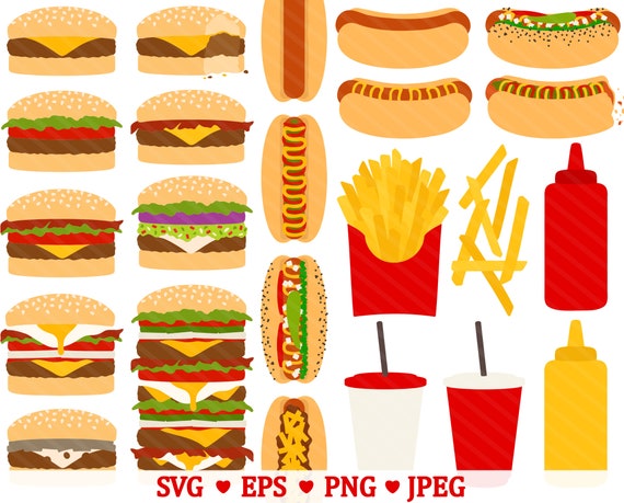 Burger And Hot Dog Clipart Png