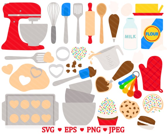Baking SVG Clipart Cookie Cupcake Mixer Frosting Icing | Etsy