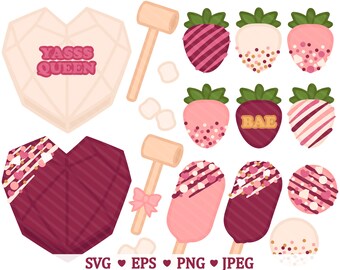 Valentine Breakable Heart SVG Clipart Valentines Day Chocolate ...
